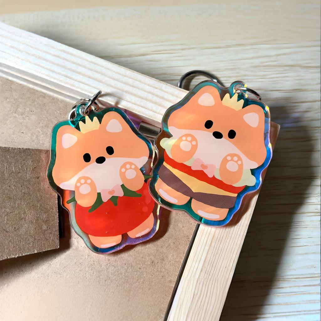 Custom Rainbow Holographic Acrylic Keychains - Didacreative